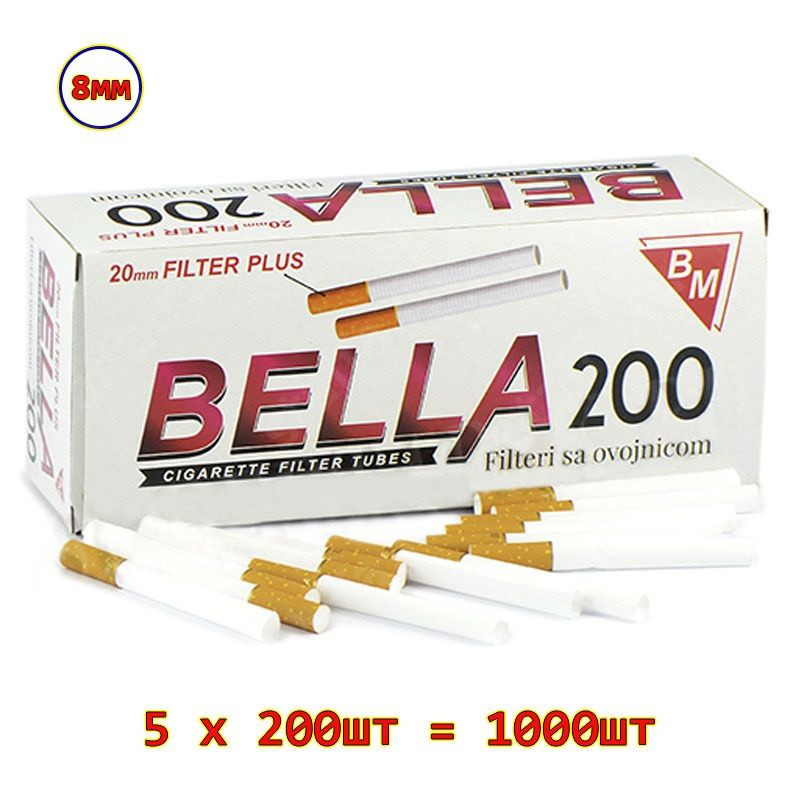 Bella Filter Plus 200 фильтр 20мм (Long) 5блоков по 200шт (1000шт) 8мм ...