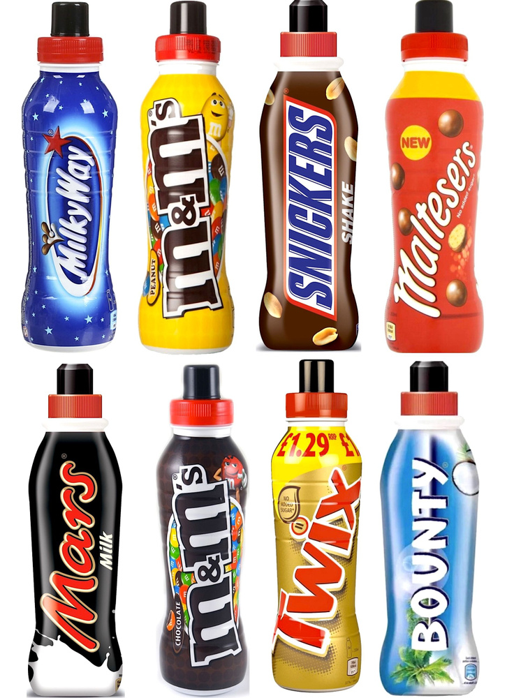 USA Набор молочных коктейлей Mars, M&M's, Twix, Bounty,Snickers ...