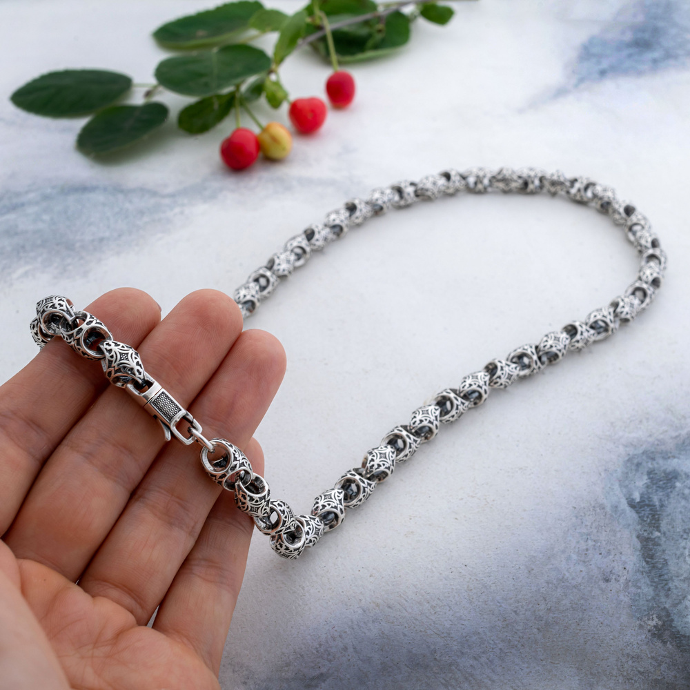Серебро и Сталь Ювелирная мастерская Цепочка Богатырская цепь мужская ...