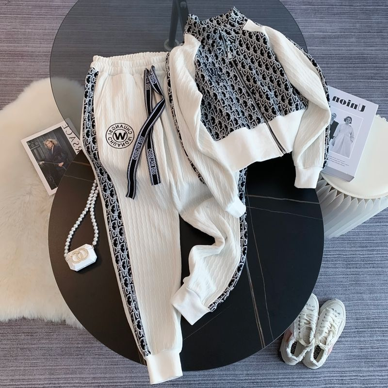 Костюм спортивный Женский Gucci белый, размер 48, 50 Хлопок Логотип ...