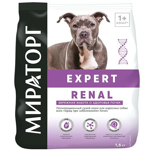 Мираторг Expert Renal / Сухой корм для взрослых собак всех пород при ...