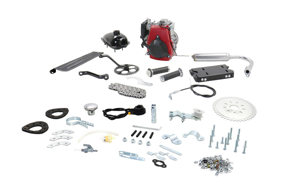 Двигатель Веломотор 144F 4х такт. (ременный редуктор) (КОМПЛЕКТ для ...