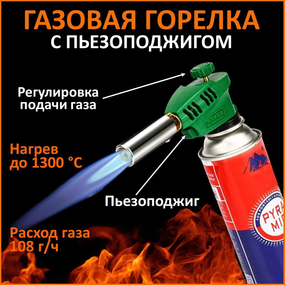Ручная газовая керамическая горелка турбо на цанговый баллончик с ...