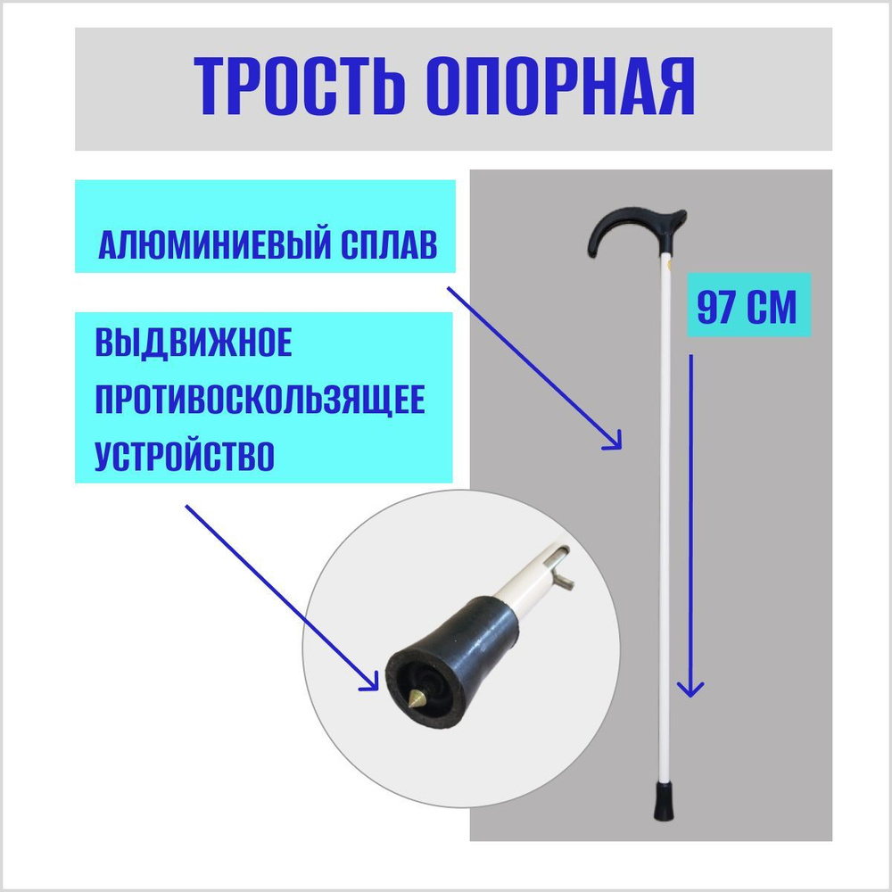 Трость опорная металлическая с УПС - купить с доставкой по выгодным ...
