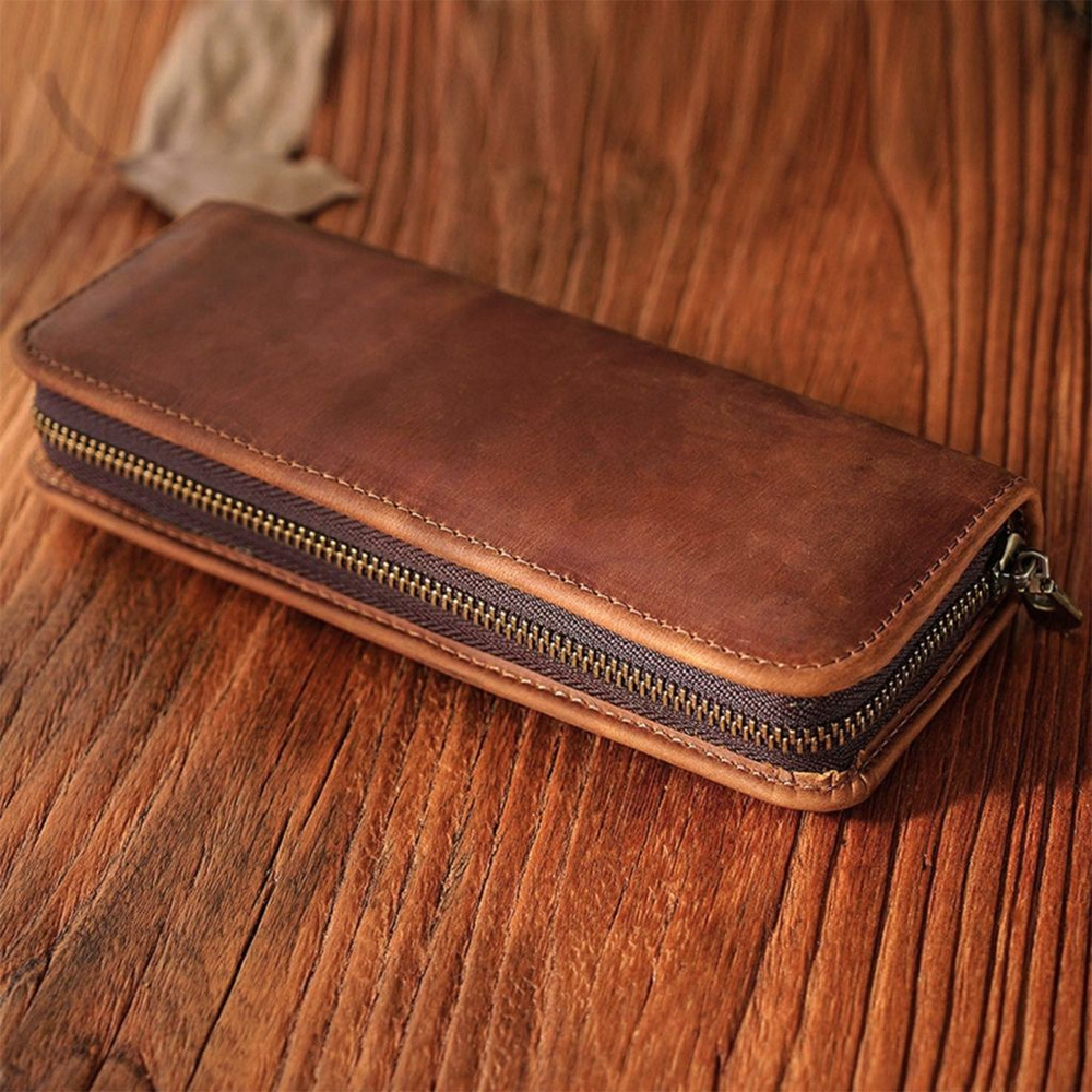 (1) Пенал из воловьей кожи - коричневый - купить с доставкой по ...