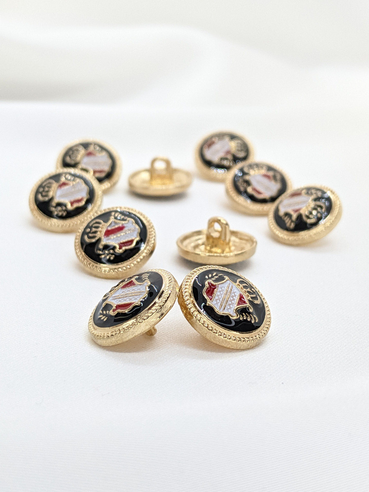 Декоративные пуговицы на ножке для рукоделия и шитья (герб)/15мм ...