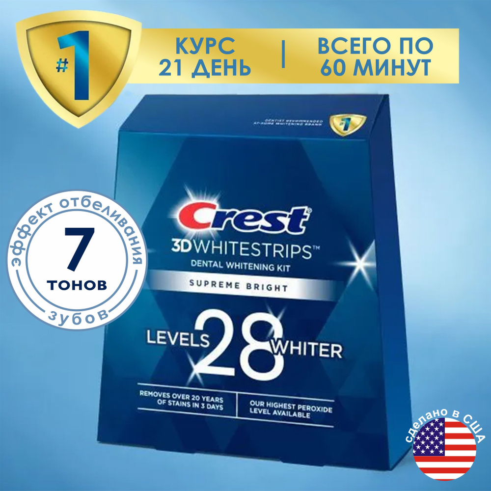 Crest Отбеливающие полоски для зубов 3D White Supreme Bright 2023 ...