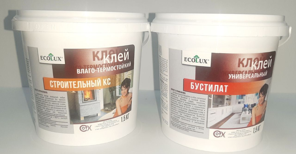 Клей строительный ECOLUX КС влаго-термостойкий, 1,5 кг - купить с ...