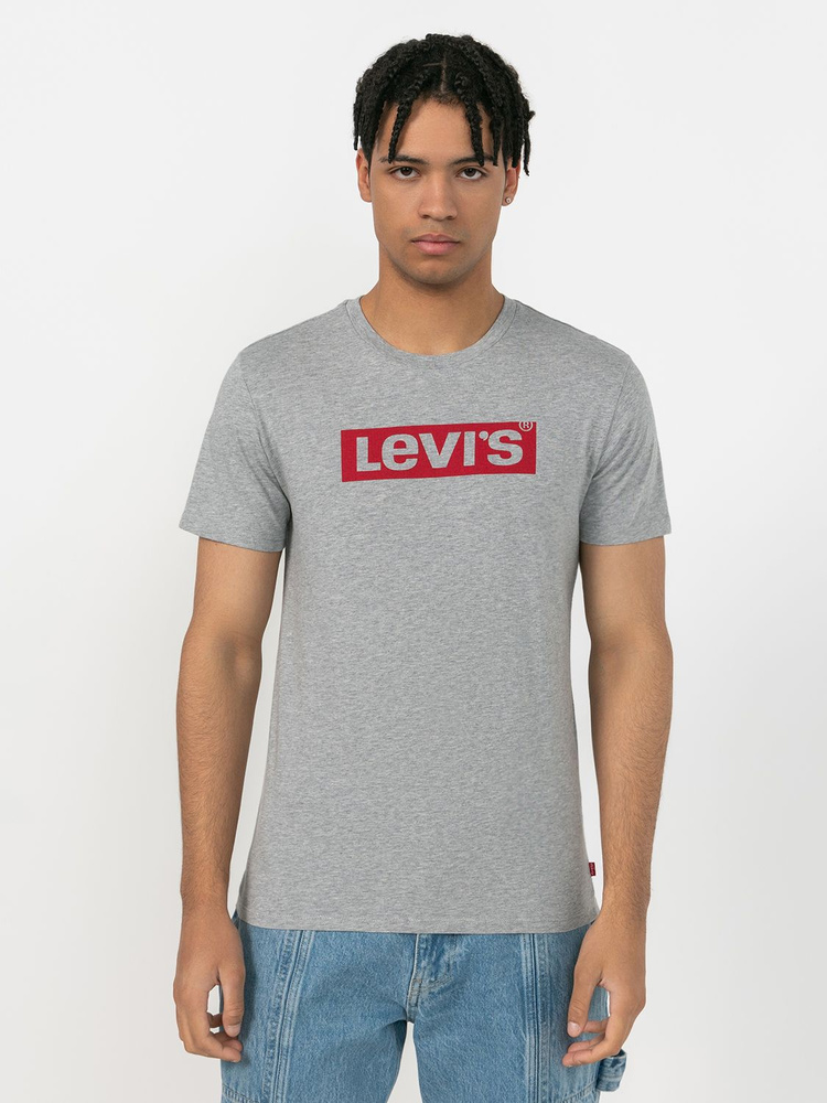 Футболка Levi's, размер 50, 52, цвет серый, 100% Хлопок - купить по выгодной цене в интернет ...