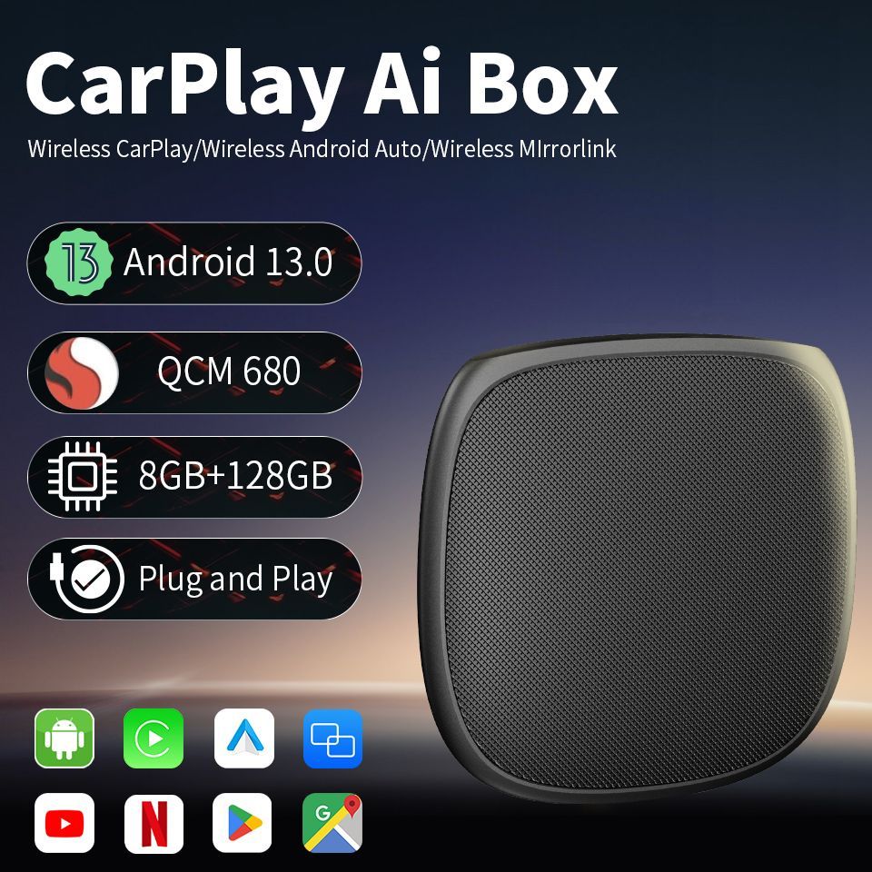 Carplay Ai Box Android Plus Android 13 8 + 128 Гб QCM6225 8-ядерный ...