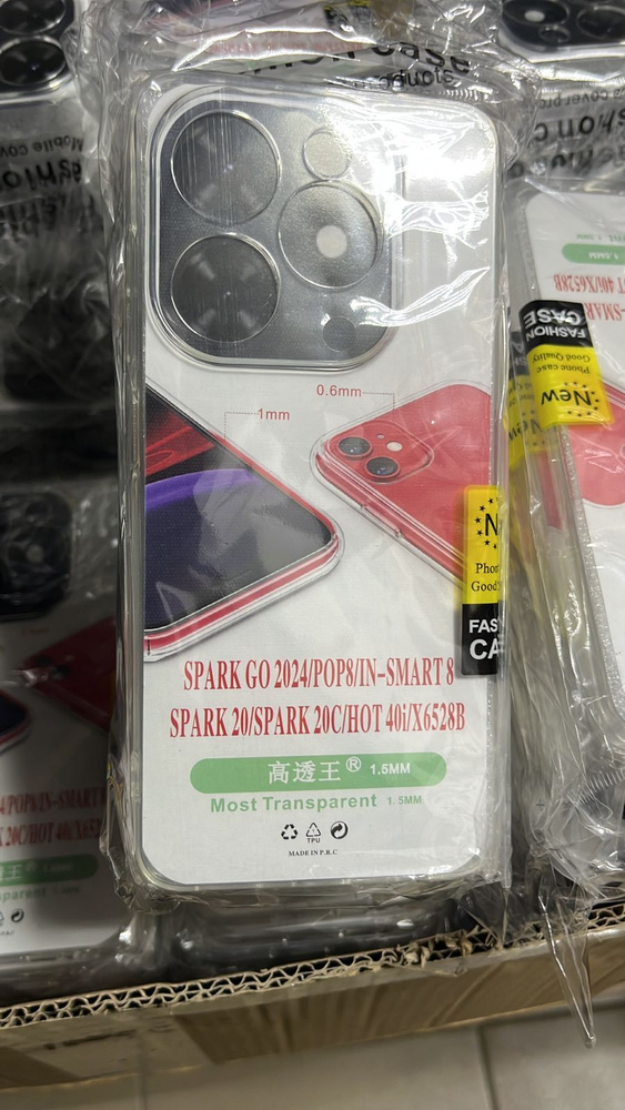 Плотный чехол для Tecno Spark Go 2024 Техно Спарк Го 2024 с защитой камеры силиконовый