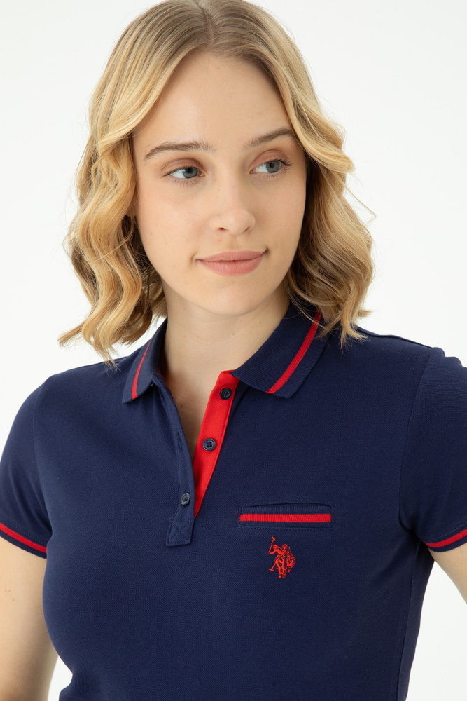 Поло U.S. POLO ASSN., размер 40, цвет темно-синий, 95% хлопок, 5% эластан - купить по выгодной ...