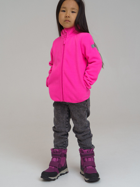 Толстовка Девочки PlayToday фуксия Трикотаж, Флис, размер 104 Однотонный Китай купить c ...