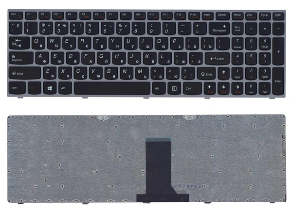 Клавиатура для ноутбука Lenovo IdeaPad B5400 M5400 черная с серебристой ...