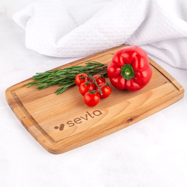 Доска разделочная Sevla с кровостоком и отверстием 300 х 200 х 12 мм ...