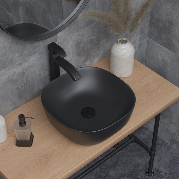 Накладная раковина для ванной Helmken 49641001: раковина на столешницу, умывальник квадратный из ...