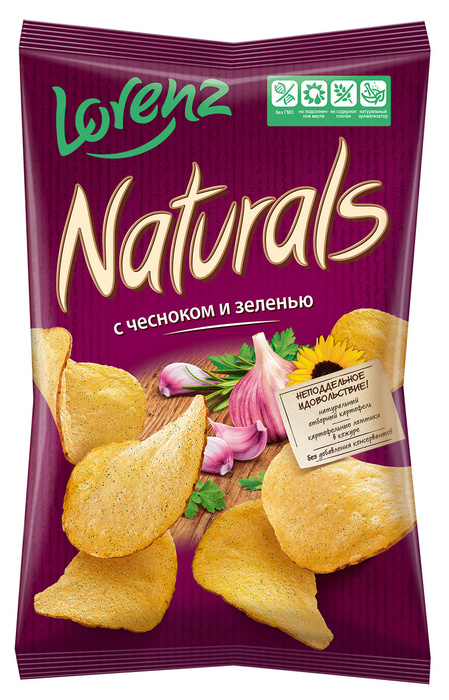 Чипсы Lorenz Naturals со вкусом чеснока и зелени, 100 г - купить с ...