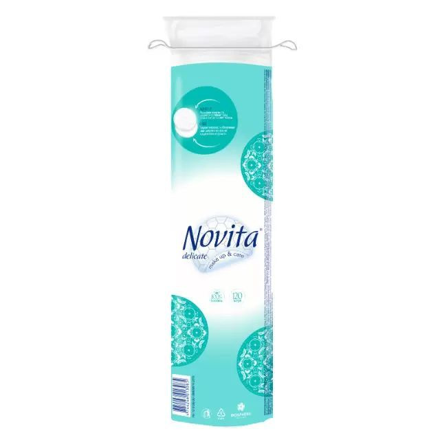 Ватные диски NOVITA "Delicate", косметические, 120 шт (41102339 ...