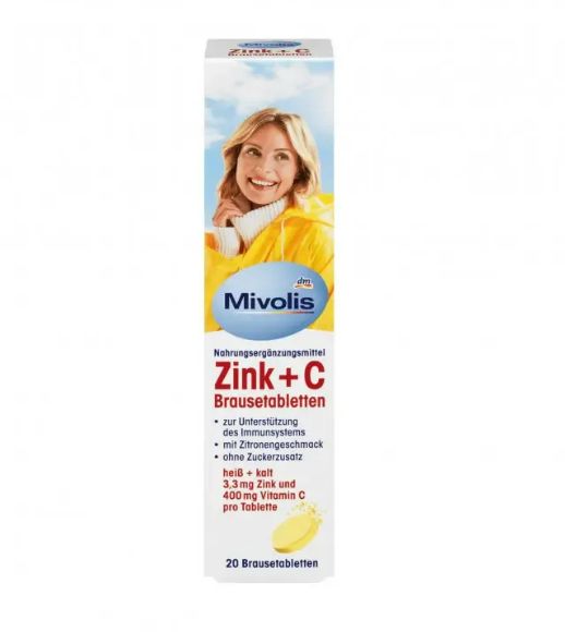 Mivolis Zink + C, Миволис Цинк + С , 20 шт купить на OZON по низкой ...