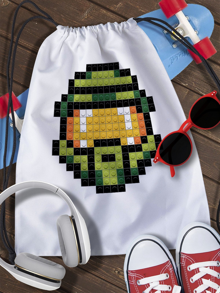 Мешок для сменной обуви пиксель арт (лего, pixel, котики, аниме, lego ...