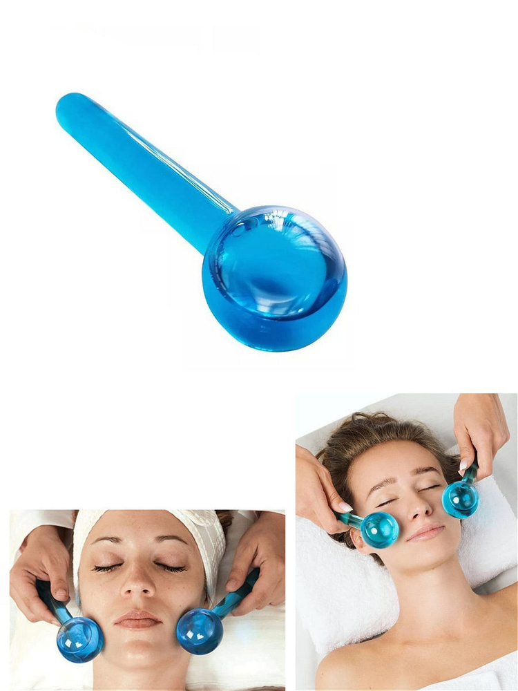 Охлаждающий стеклянный массажёр для лица КРИОСФЕРА - устраняет отеки ...