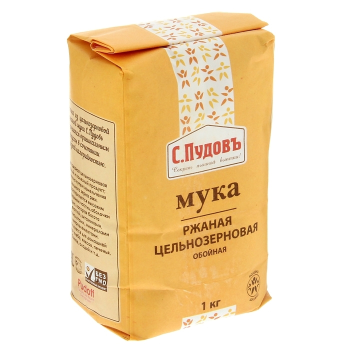 Мука С. Пудовъ , ржаная цельнозерновая, 1 кг - купить с доставкой по ...