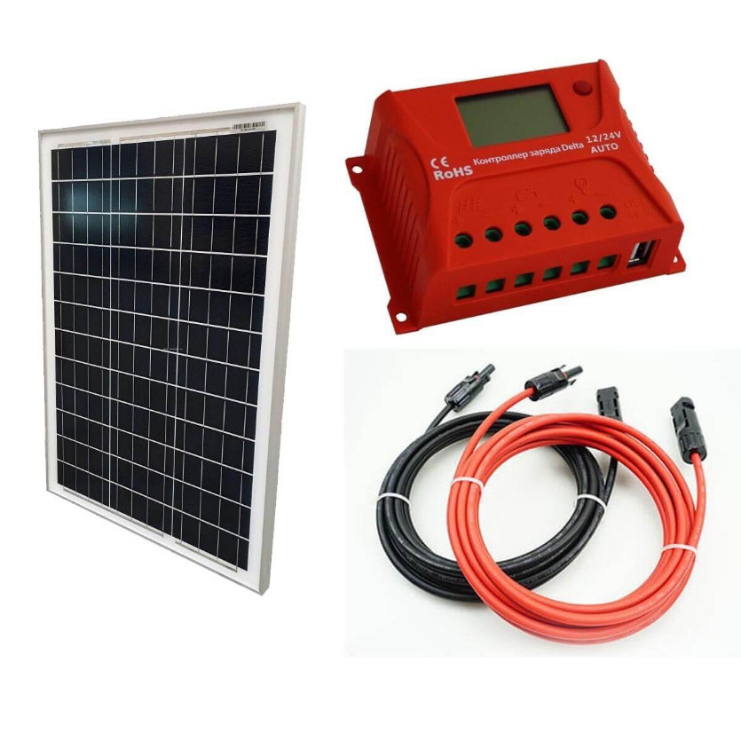 Солнечная Панель 50Вт (Delta SM 50w) для генераторов 0,7дж+котролер ...