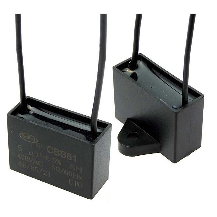 Пусковой конденсатор CBB61 5uF(5 мкФ) 450V / SAIFU - купить с доставкой ...