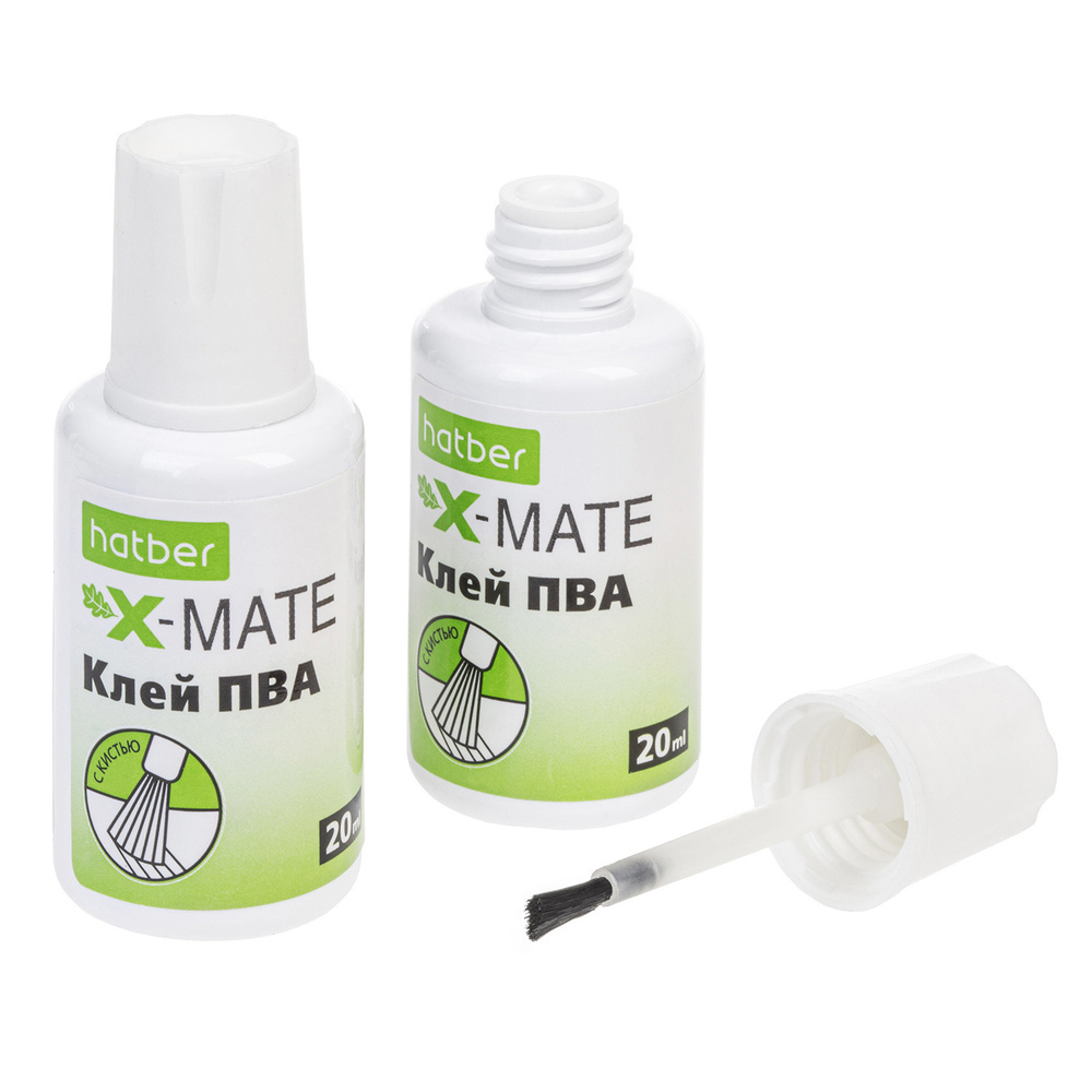 Клей ПВА с кисточкой Hatber X-Mate 20ml купить на OZON по низкой цене (538262285)