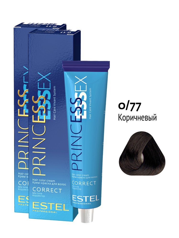 ESTEL PROFESSIONAL Крем-краска PRINCESS ESSEX CORRECT для окрашивания волос 0/77 коричневый 60 ...