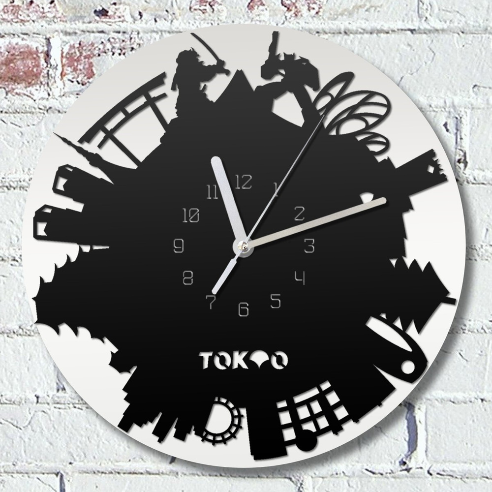 Настенные деревянные бесшумные часы города токио япония азия 796 купить по низкой цене в