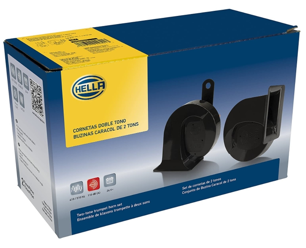 Звуковой сигнал Hella, электрический, 24V 510/410 Hz. рожок (улитка ...