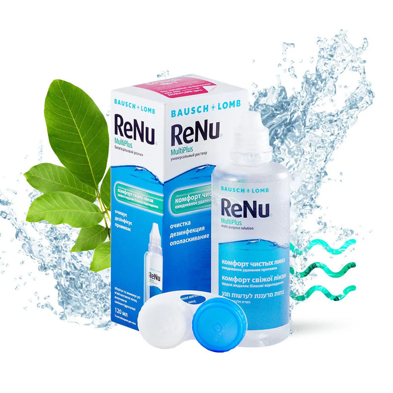 Раствор для контактных линз Bausch & Lomb ReNu MultiPlus 120 ml (мл) с ...
