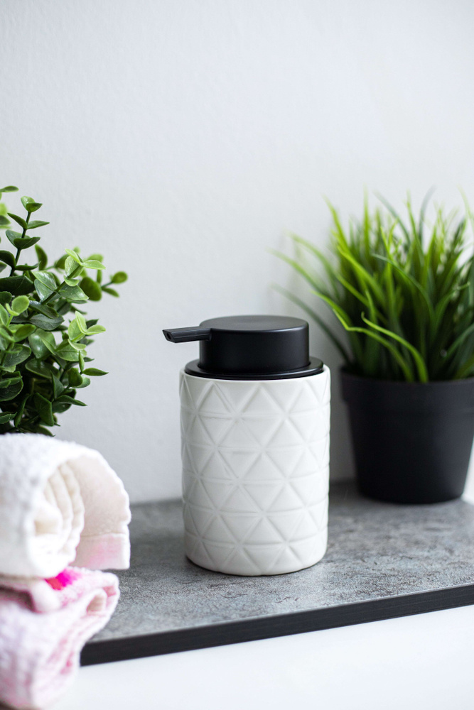 Proffi Home Дозатор для жидкого мыла, механический, керамика, 300 мл, "QUARTZ" купить c ...