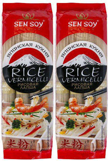 Макаронные изделия Sen Soy Rice Vermicelli Лапша рисовая, комплект: 2 упаковки по 300 г купить ...