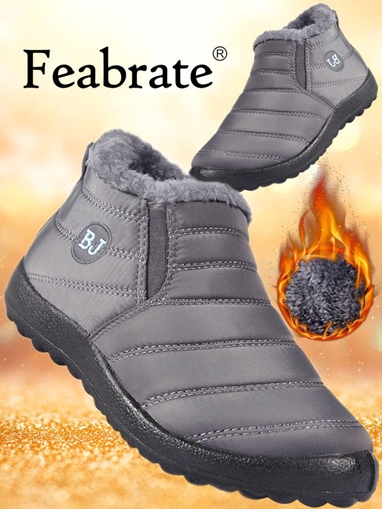 Ботинки полуботинки Женский Feabrate серый, размер 40 Зима Без застёжки Без каблука купить c ...