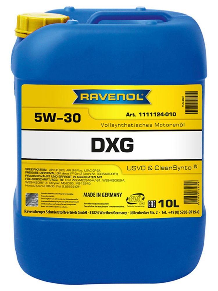 Масло моторное RAVENOL DXG 5W-30 10 л 1111124-010-01-999 купить c ...