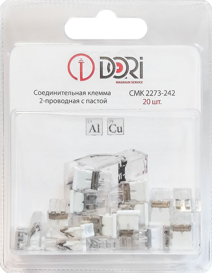 Клемма DORI с пастой (СМК 2273-242) 2-х проводная, 20шт - купить с ...
