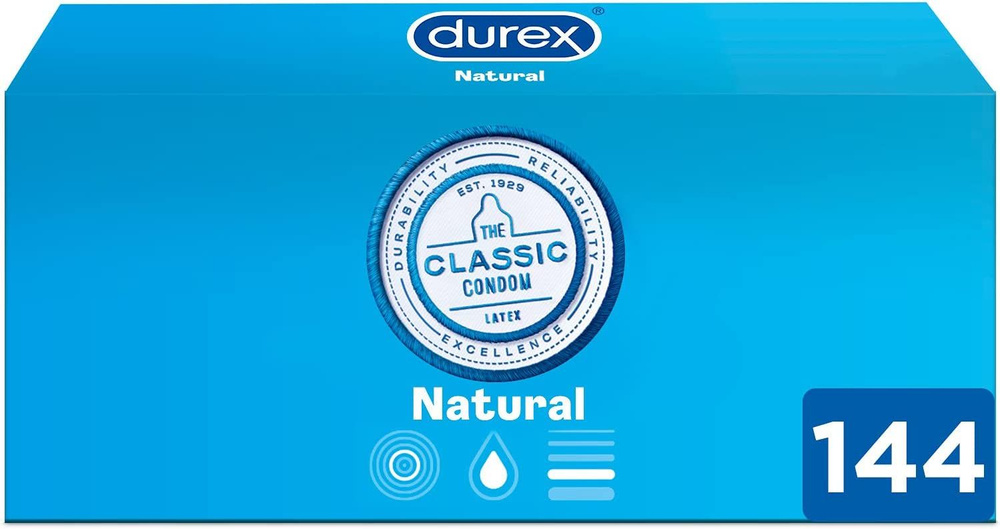 Durex Презервативы Durex Classic классические с гелем-смазкой, 144 ...