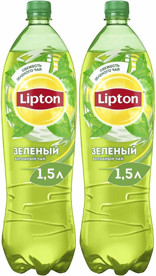 Холодный чай Lipton зеленый 1,5 л, комплект: 2 упаковки по 1.5 л ...