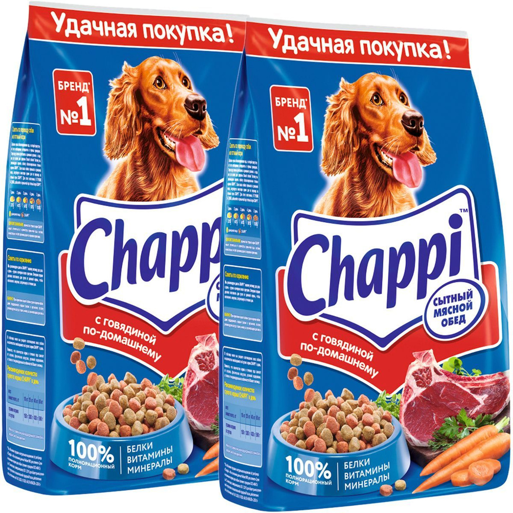 Сухой корм CHAPPI ГОВЯДИНА ПО-ДОМАШНЕМУ для взрослых собак всех пород ...