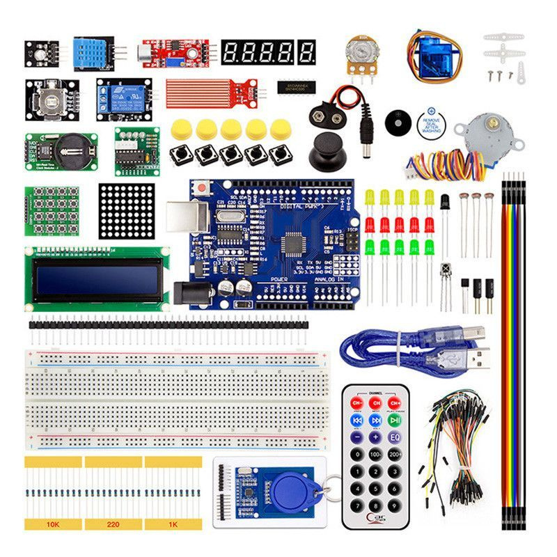 Стартовый набор для моделирования Ардуино Arduino Uno R3 9v Maximum Kit с Rfid модулем Arduino