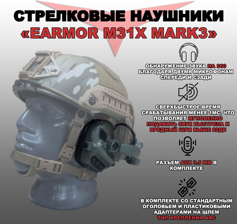 Earmor M31X mark3 стрелковые наушники - купить с доставкой по выгодным ...