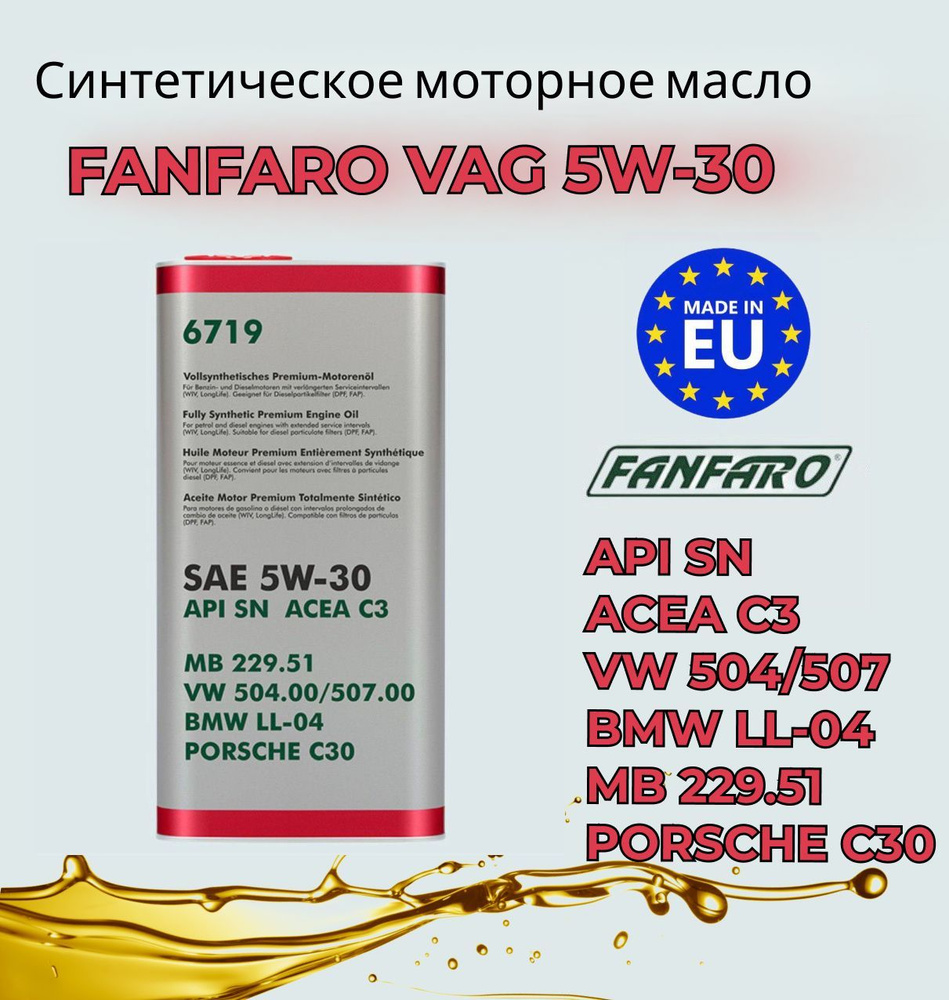 Масло моторное FANFARO 5W-30 Синтетическое - купить в интернет-магазине ...