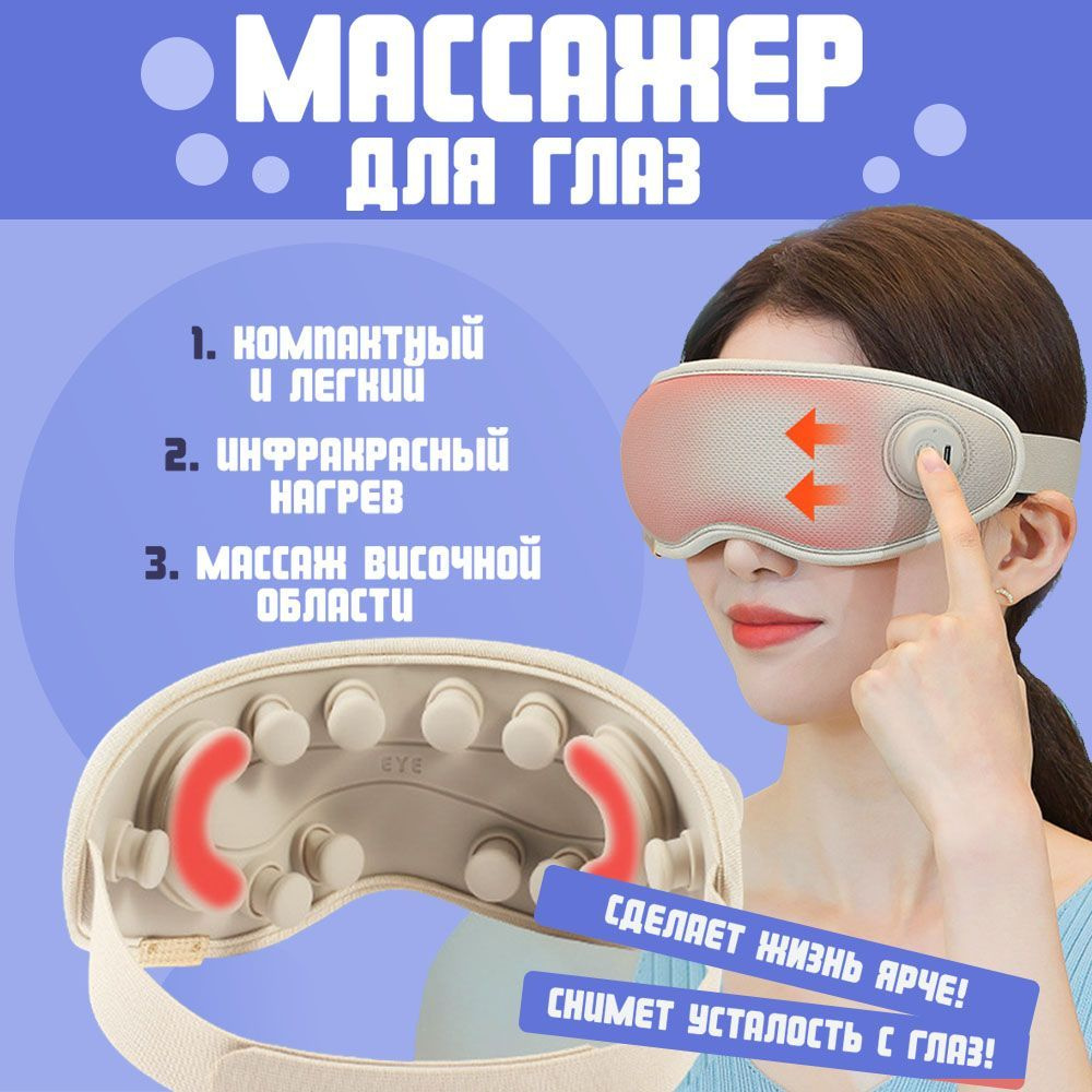 Массажер для глаз и лица с подогревом-2024 - купить с доставкой по ...