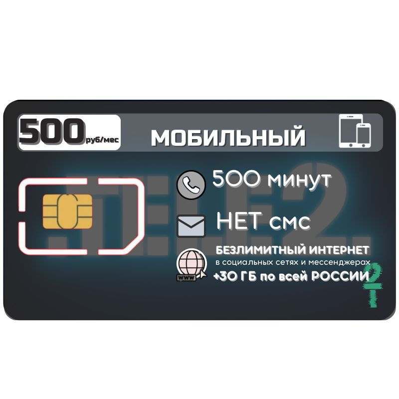 SIM-карта Сим карта Безлимитный интернет в соц. сетях и мессенджерах ...