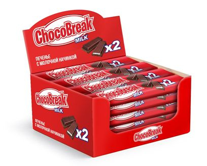 Печенье в шоколаде CRAFERS "CHOCO BREAK"с молочной начинкой 20 штук по ...