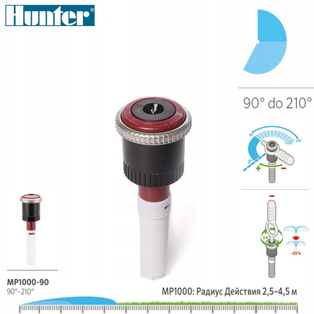 Сопло MP Rotator 1000 90-210 радиус 2.6-4.5м Hunter - купить по ...