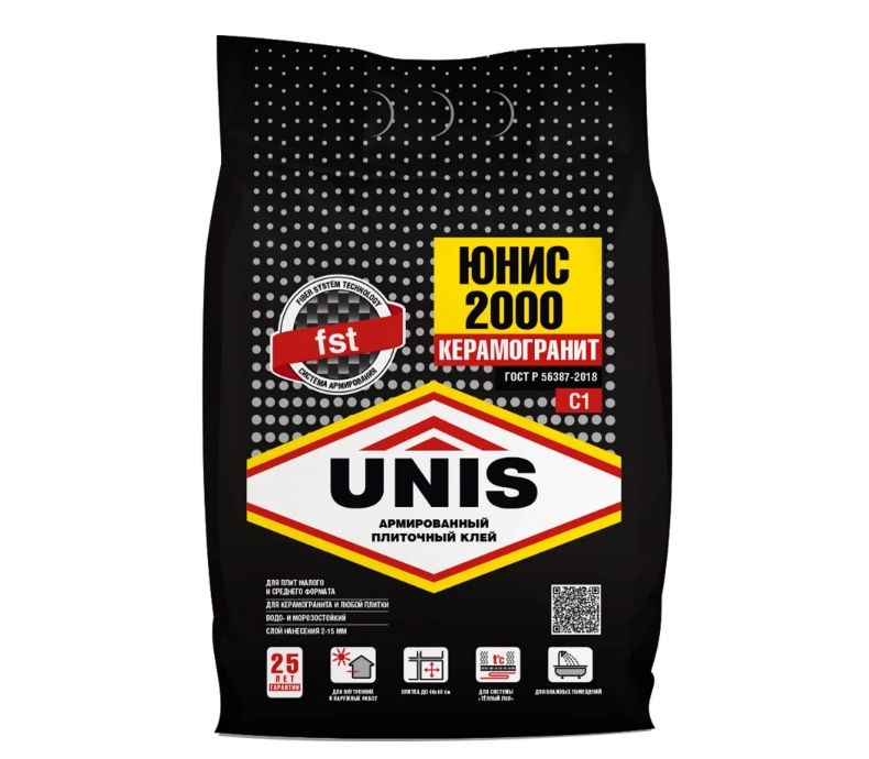 Клей для плитки Unis 2000, 5 кг - купить с доставкой по выгодным ценам ...
