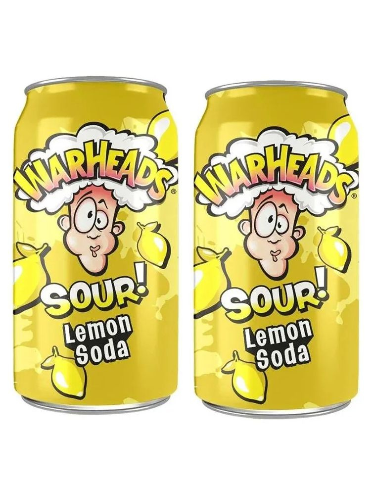 Газированный напиток WarHeads Sour Lemon Soda, 2 шт по 355мл - купить с ...